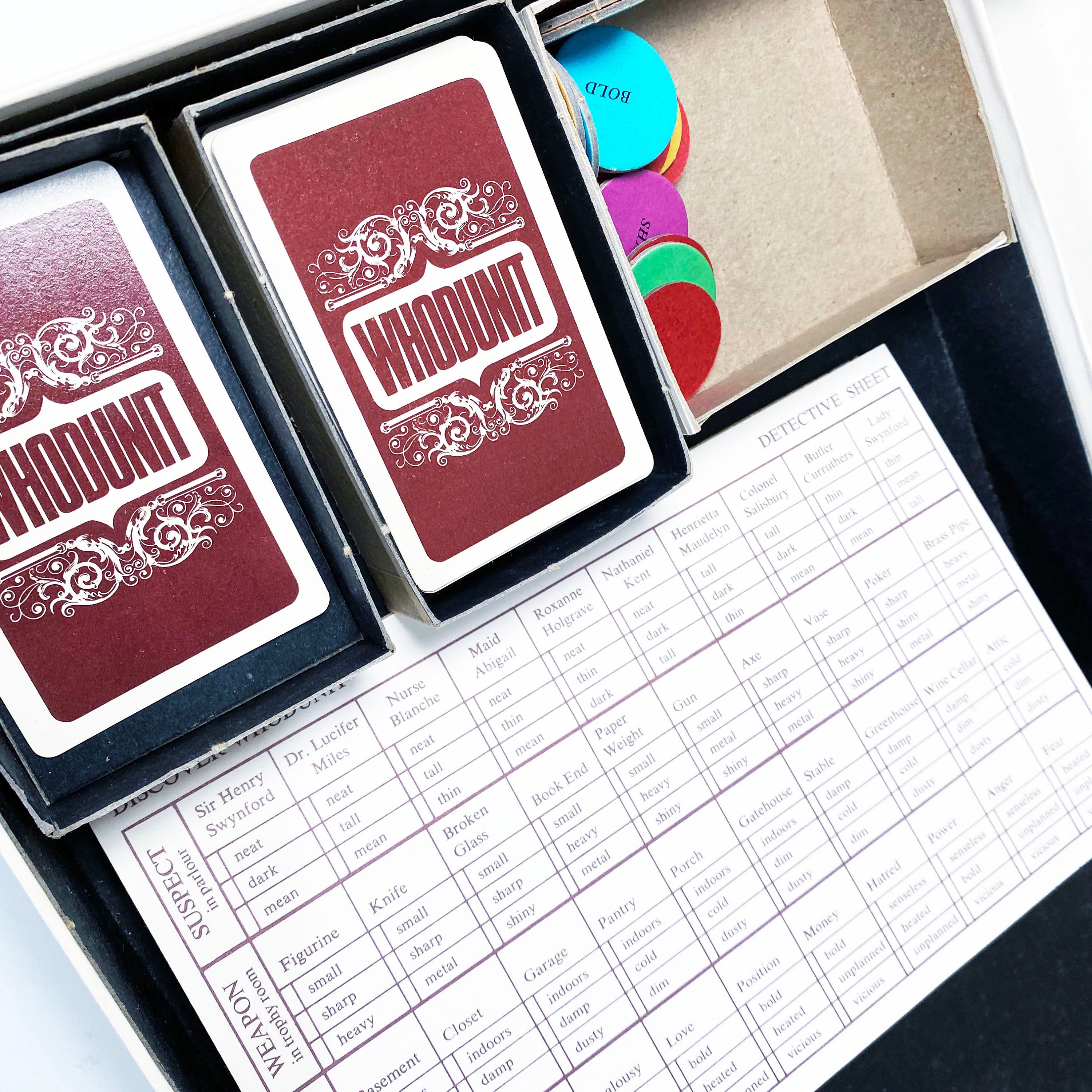 Vintage Whodunit Mystery Detective Board Game 100% Complete | Etsy