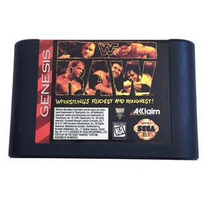 Vintage Sega Genesis WWF Raw Wrestling Tested Excellent 1994 Video Game ...