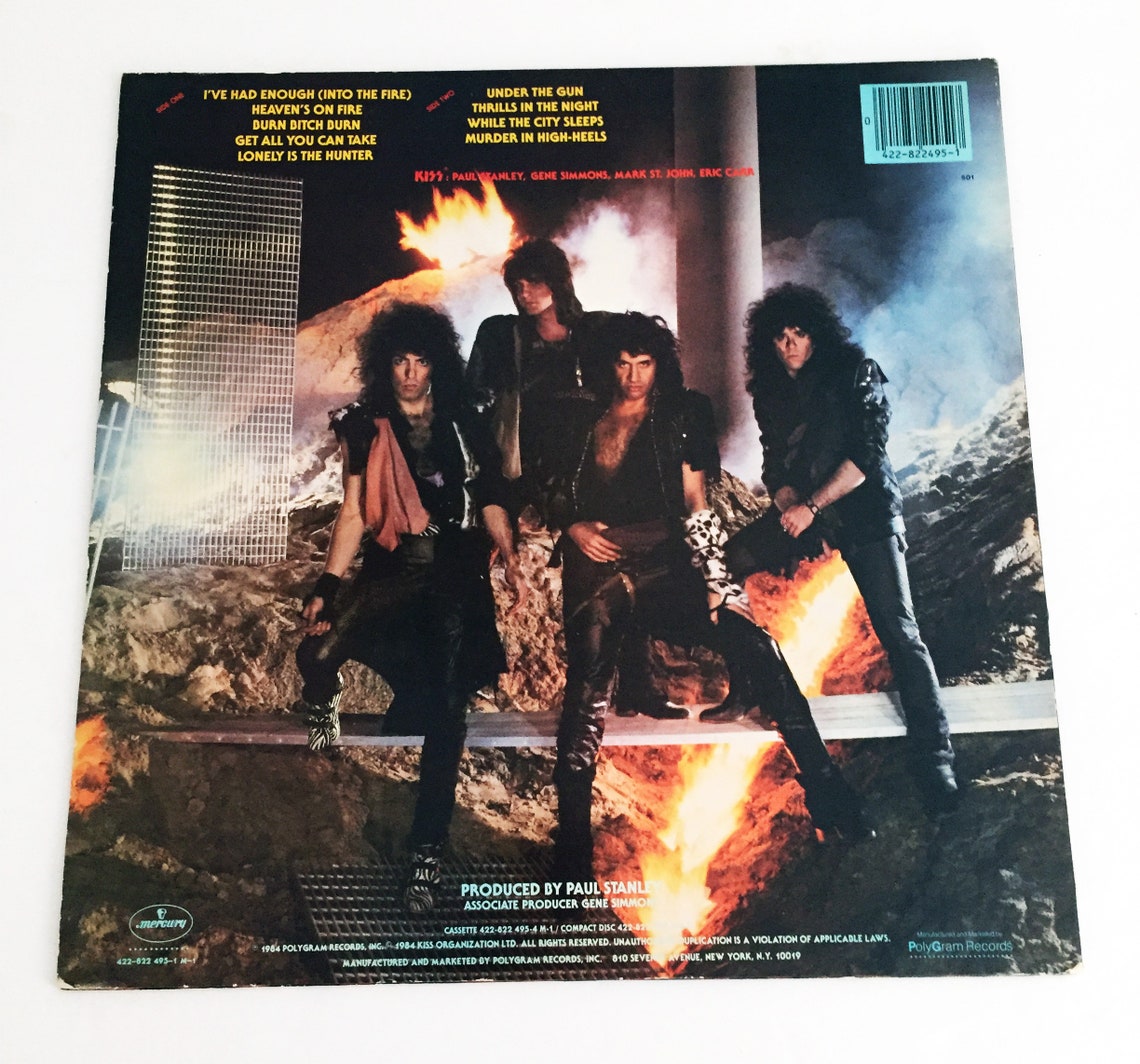 Vintage 1984 Kiss Animalize LP Record Album Vinyl Original Pressing ...