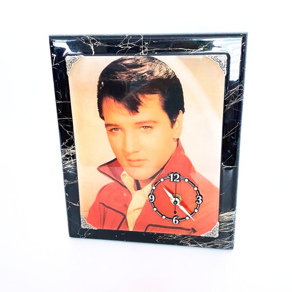 Vintage Elvis Presley Portrait Lacquered Wall Clock Mid - Etsy