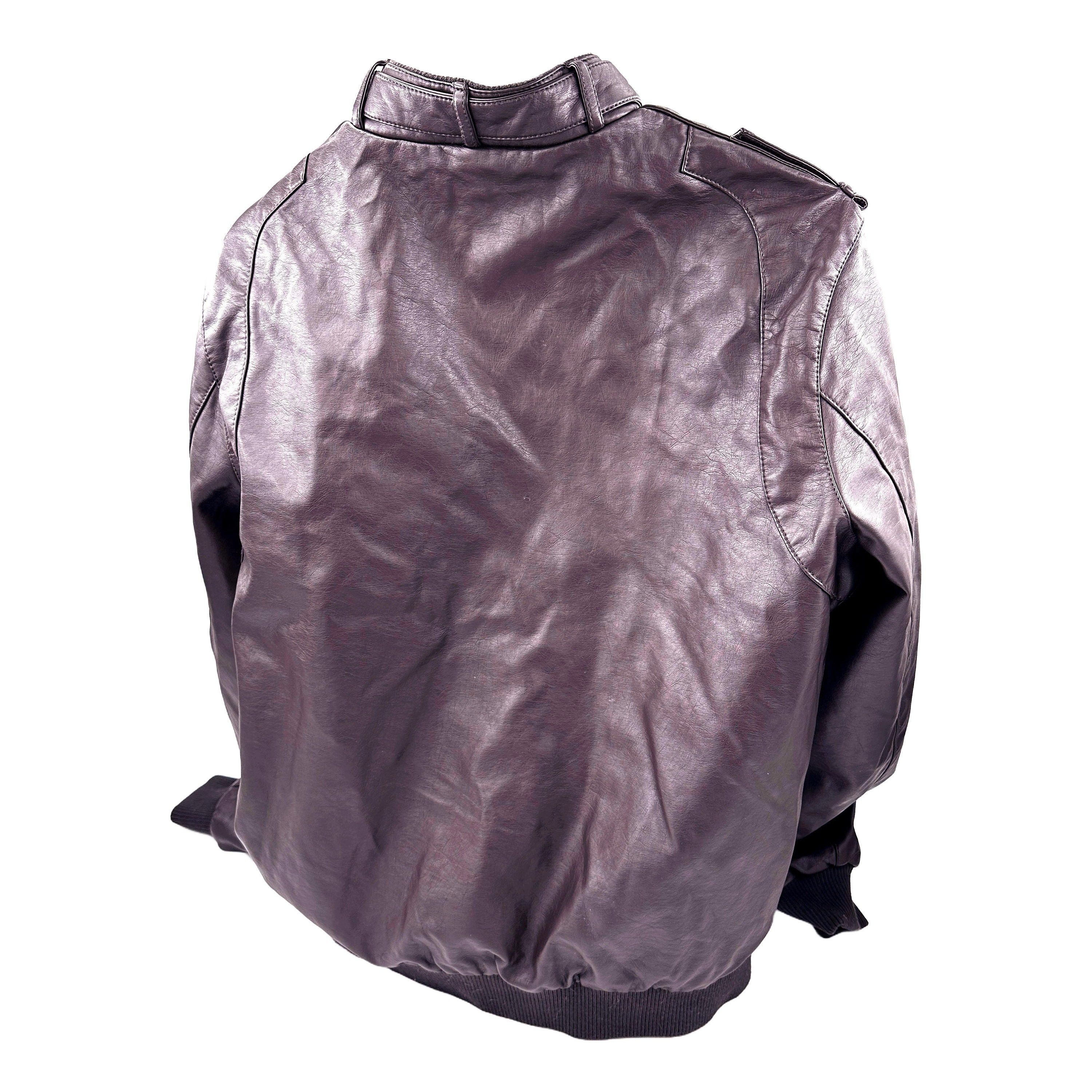 Members Only Faux Leather Bomber Mens Full Zip Cafe Racer Members Only Faux Leather Bomber Mens Full Zip Cafe Racer