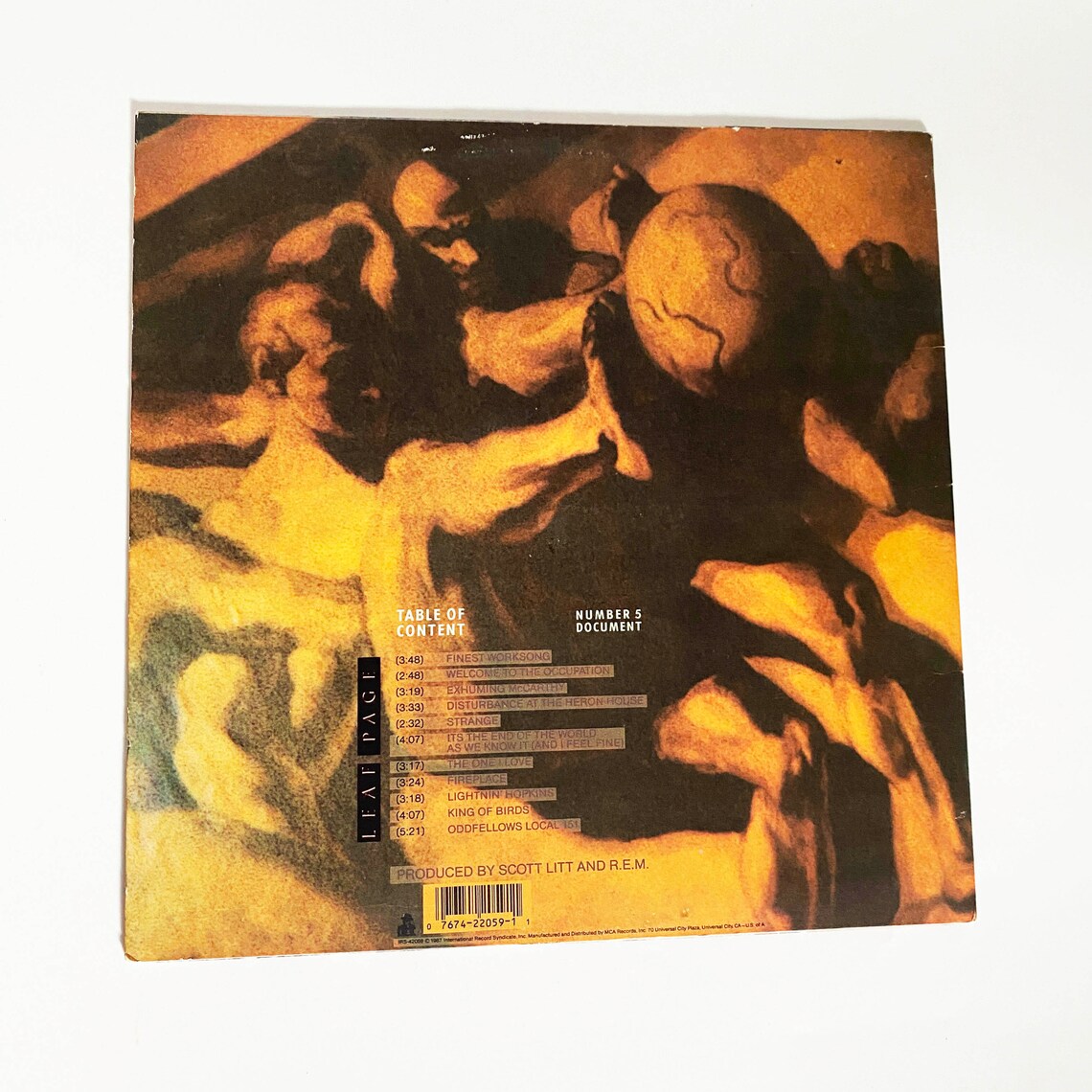 Vintage Original REM Document Vinyl Record LP 1987 Album 12" the One I ...