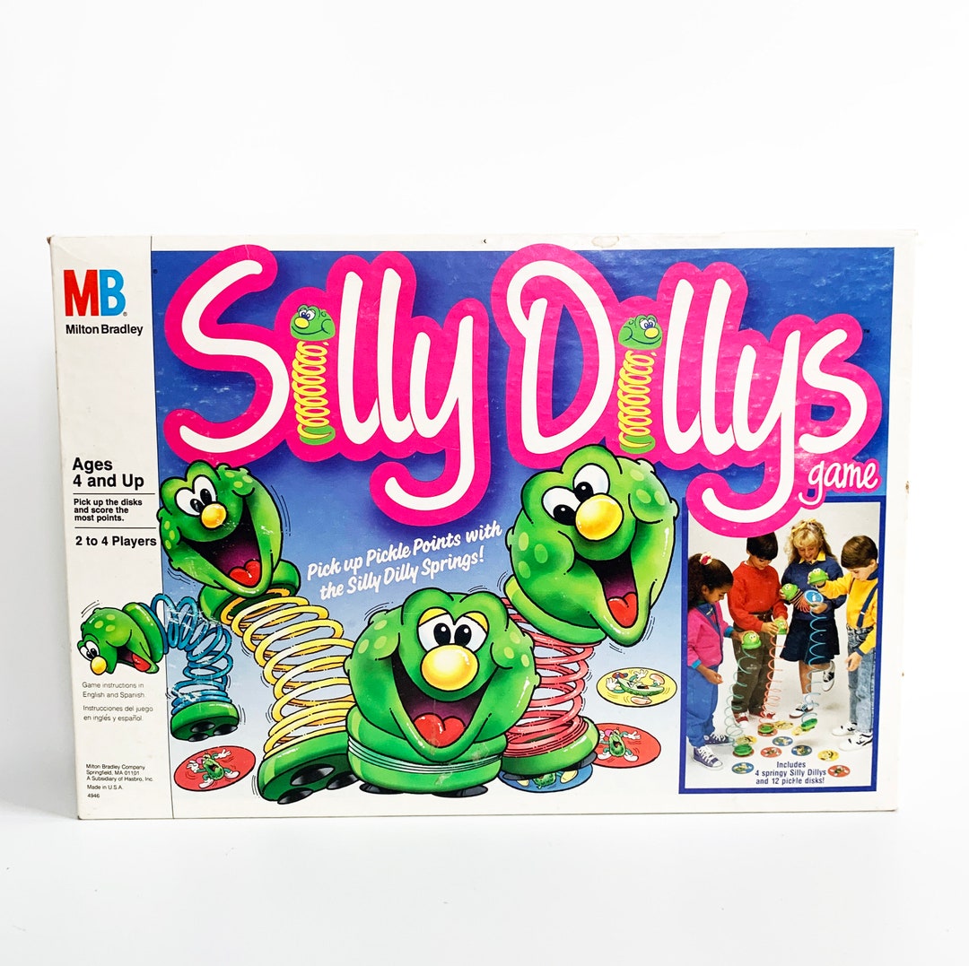 Vintage Silly Dillys Board Game Milton Bradley 1988 100% Complete 1980s ...