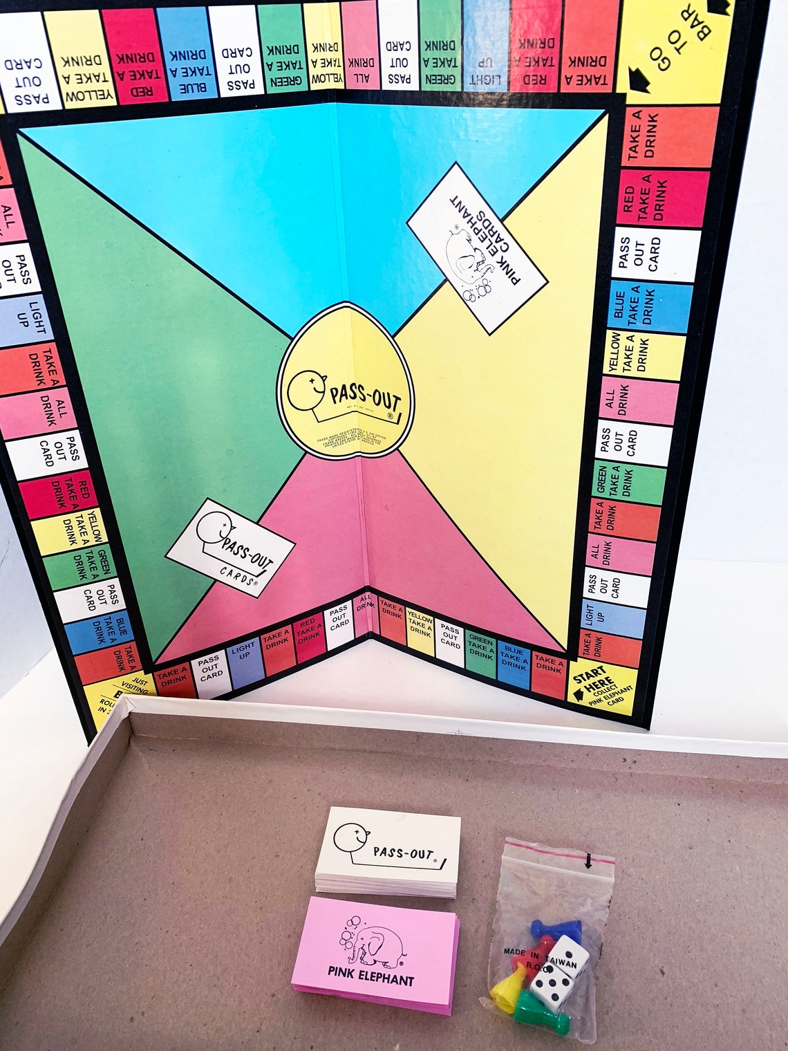 Vintage Drinking Pass Out Board Game Party 100% Complete 1988 1980s ...