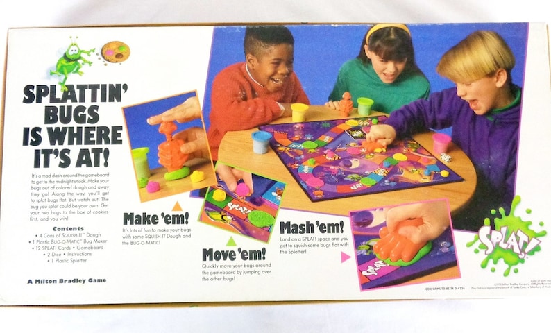 Vintage Splat Board Game Milton Bradley 1990 Complete Toy | Etsy