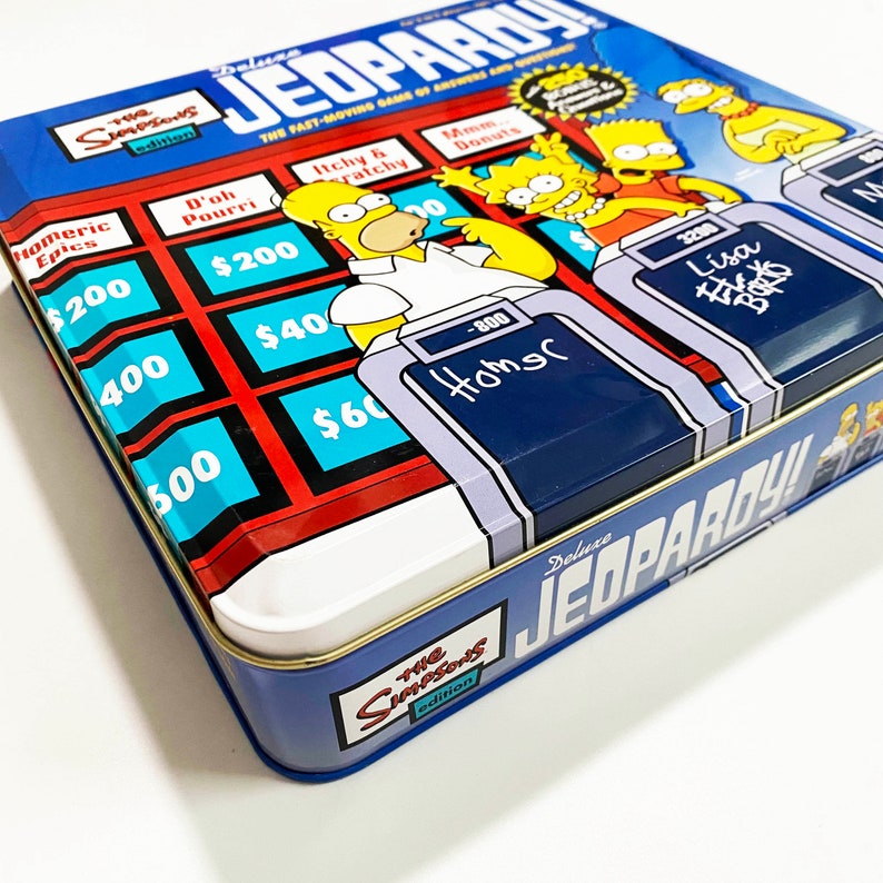 The Simpsons Deluxe Jeopardy Board Game Homer Bart 100% Complete ...