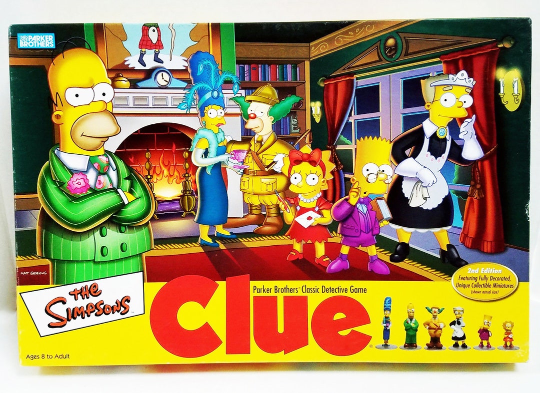 The Simpsons Clue Board Game Homer Bart 100% Complete in Box Excellent ...