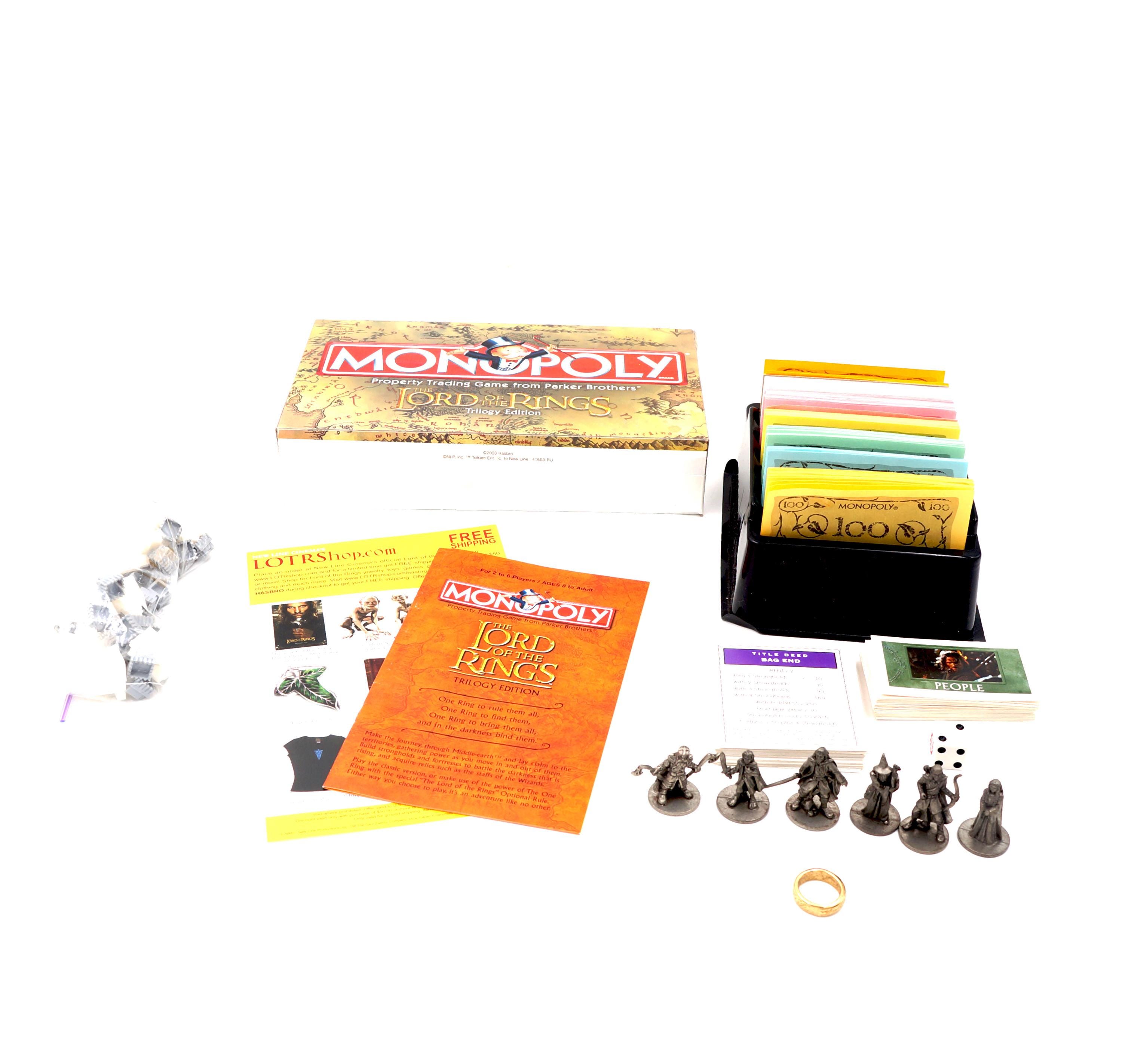 Monopoly Lord of the Rings Trilogy Edition Board Game 100% Complete in ...