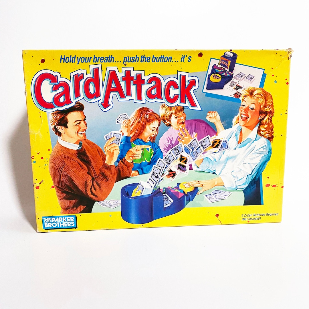 Vintage 1991 Card Attack Board Game Parker Brothers Rare 100% Complete ...