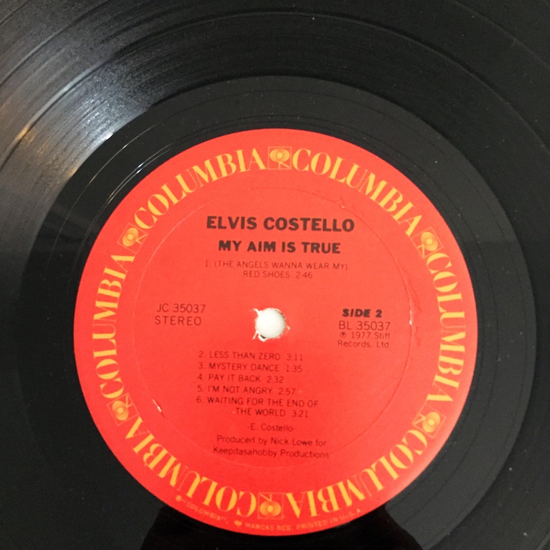 Elvis Costello My Aim is True 1977 Original LP Vinyl Record First ...