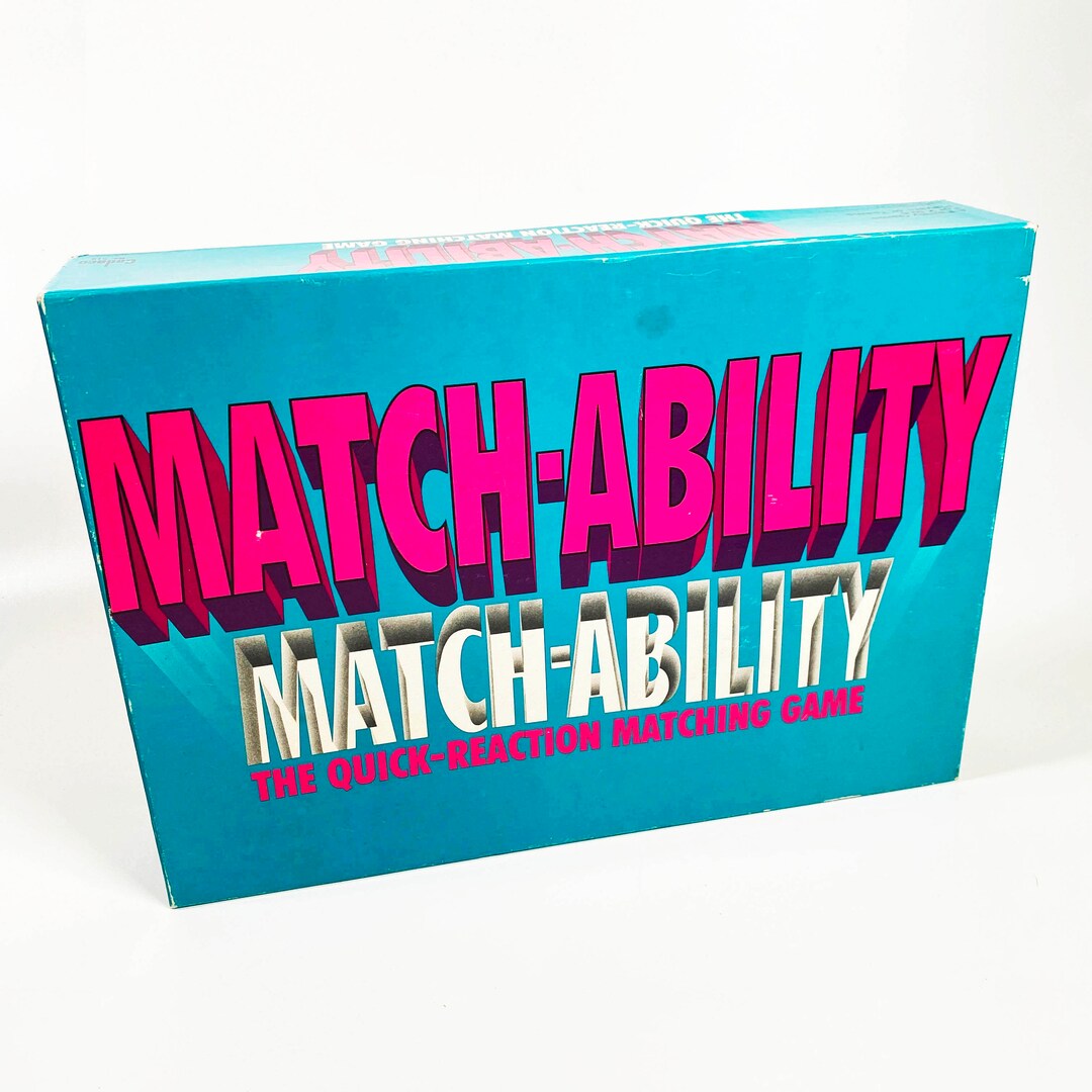 Vintage Match-ability Board Game Milton Bradley 1990 100% Complete ...