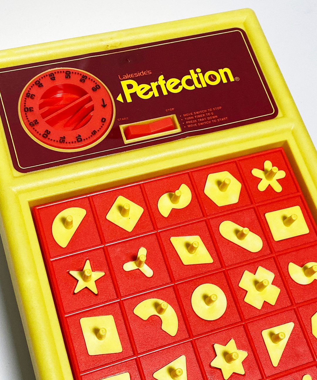 Vintage Perfection Board Game Milton Bradley Complete 1980s 80s Yellow ...