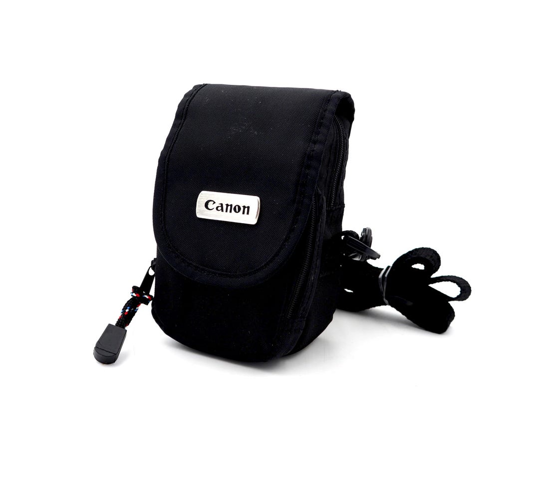 Vintage Black Canon Camera Bag Nylon Camera Carrying Case With Strap ...