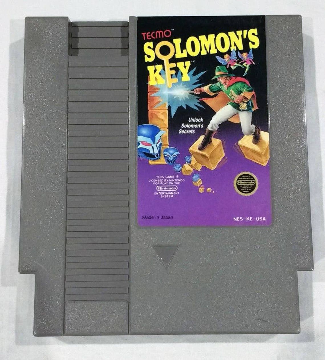 Vintage Nintendo NES Solomons Key Video Game Original - Etsy