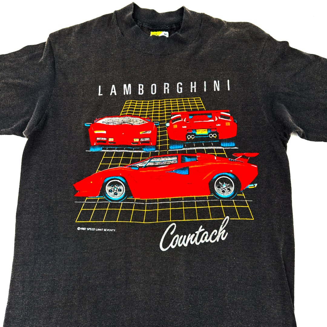 Vintage 1987 Lamborghini Countach Shirt Small 80s 1980s Youth Medium ...