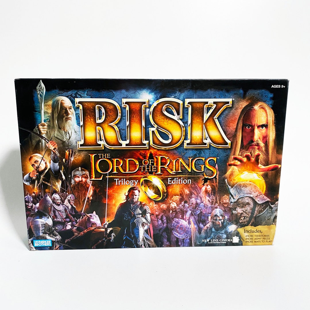 Risk Lord of the Rings Trilogy Edition Board Game 100% Complete in Box ...