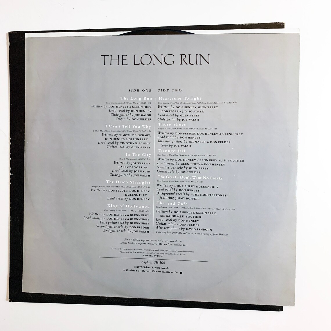 Vintage Eagles the Long Run Album Vinyl LP Record 12" Original 1979 ...