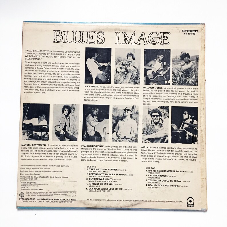 Original Blues Image Self Titled Album Vinyl Record LP 1969 Album 12 ...