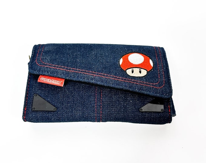 Vintage Nintendo DS Super Mario Denim Travel Case Embroidered Mushroom ...
