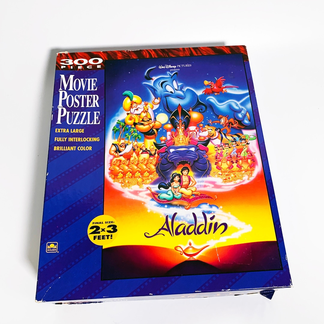 Vintage Disney Aladdin 2x3 Movie Poster Puzzle 300 Piece Puzzle ...