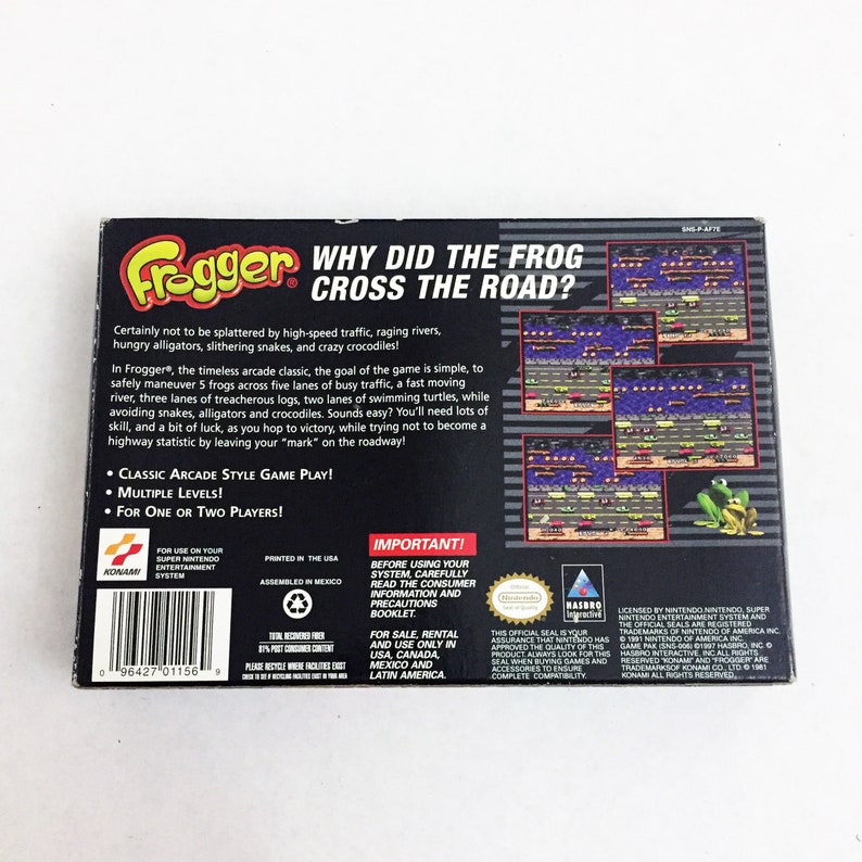 Vintage SNES Frogger Super Nintendo Video Game Tested | Etsy