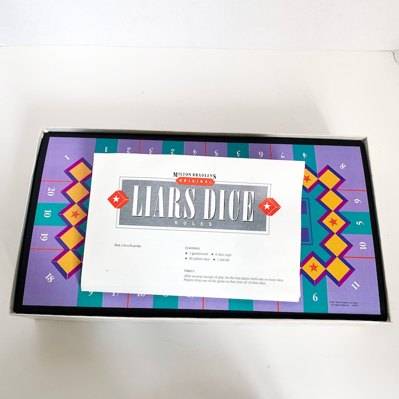 Vintage 1987 Liars Dice Board Game 100% Complete 1987 Board | Etsy