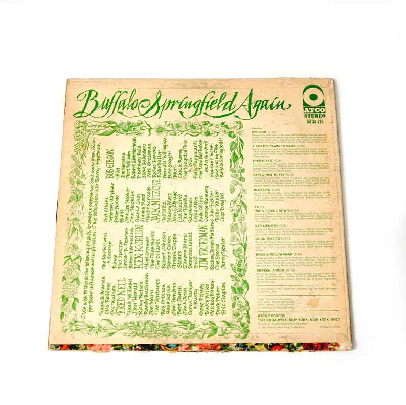 Vintage Buffalo Springfield Again LP Record Album Vinyl Original 1967 ...
