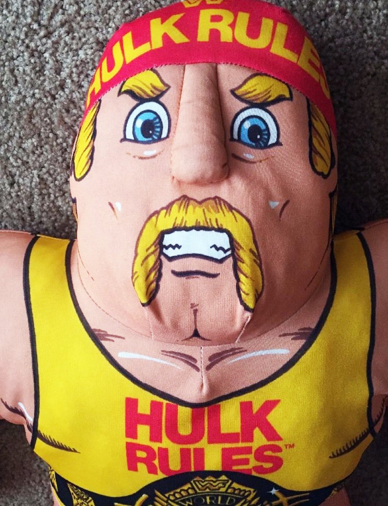 Vintage Wrestling Buddy Wwf Hulk Hogan Stuffed Pillow Buddy Etsy