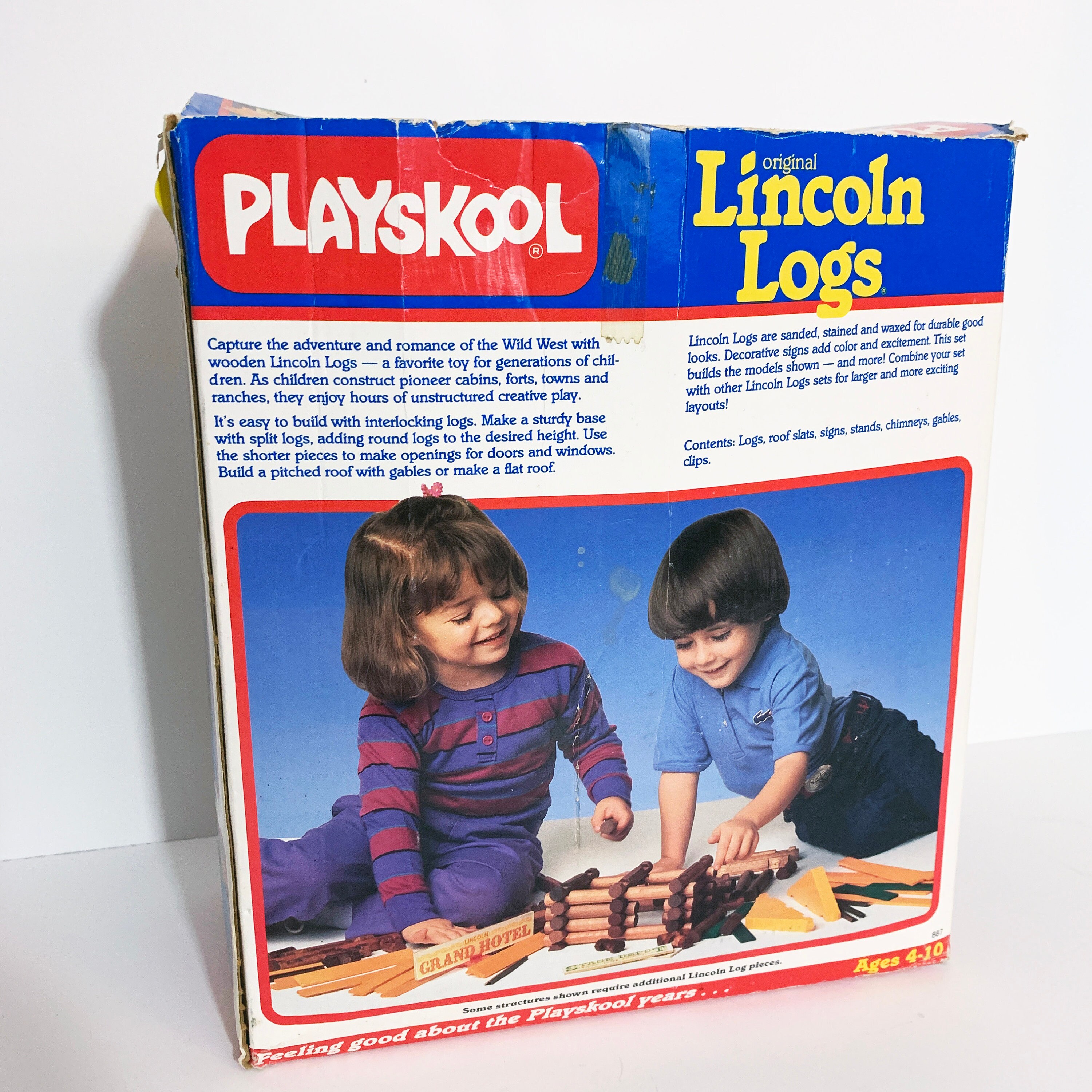 Vintage Playskool Lincoln Logs 1986 Kid Child Building Blocks 80s Toys ...