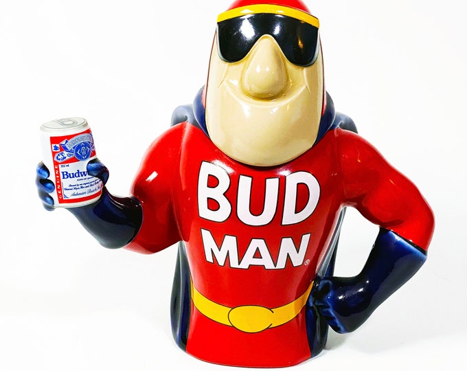Vintage 1993 Bud Man With Can Beer Stein Mug Budweiser 90s Great ...