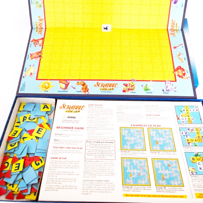 Vintage Scrabble Junior Jr Board Game Complete 1997 by Milton Bradley ...