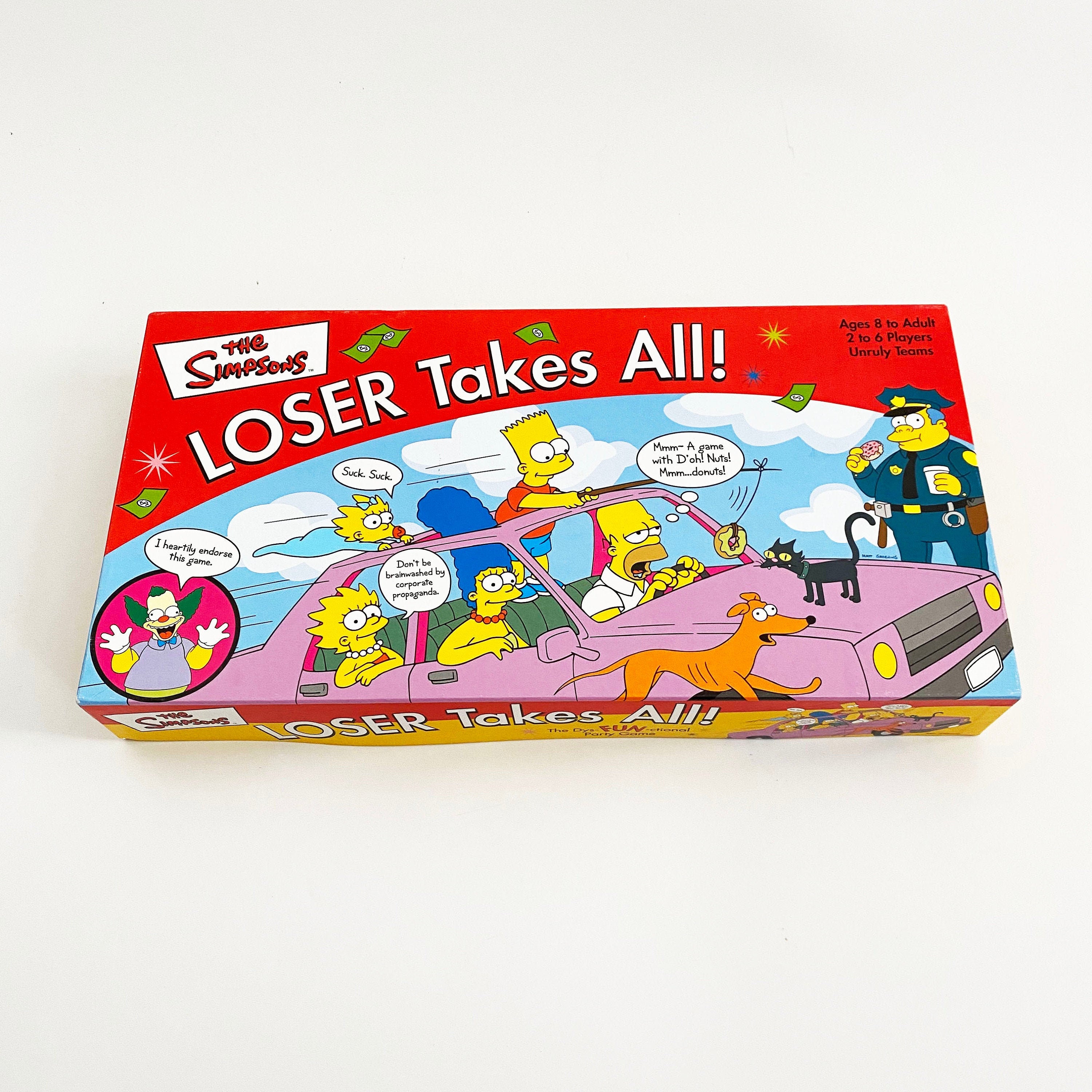The Simpsons Loser Takes All Board Game Homer Bart 100% Complete in Box ...