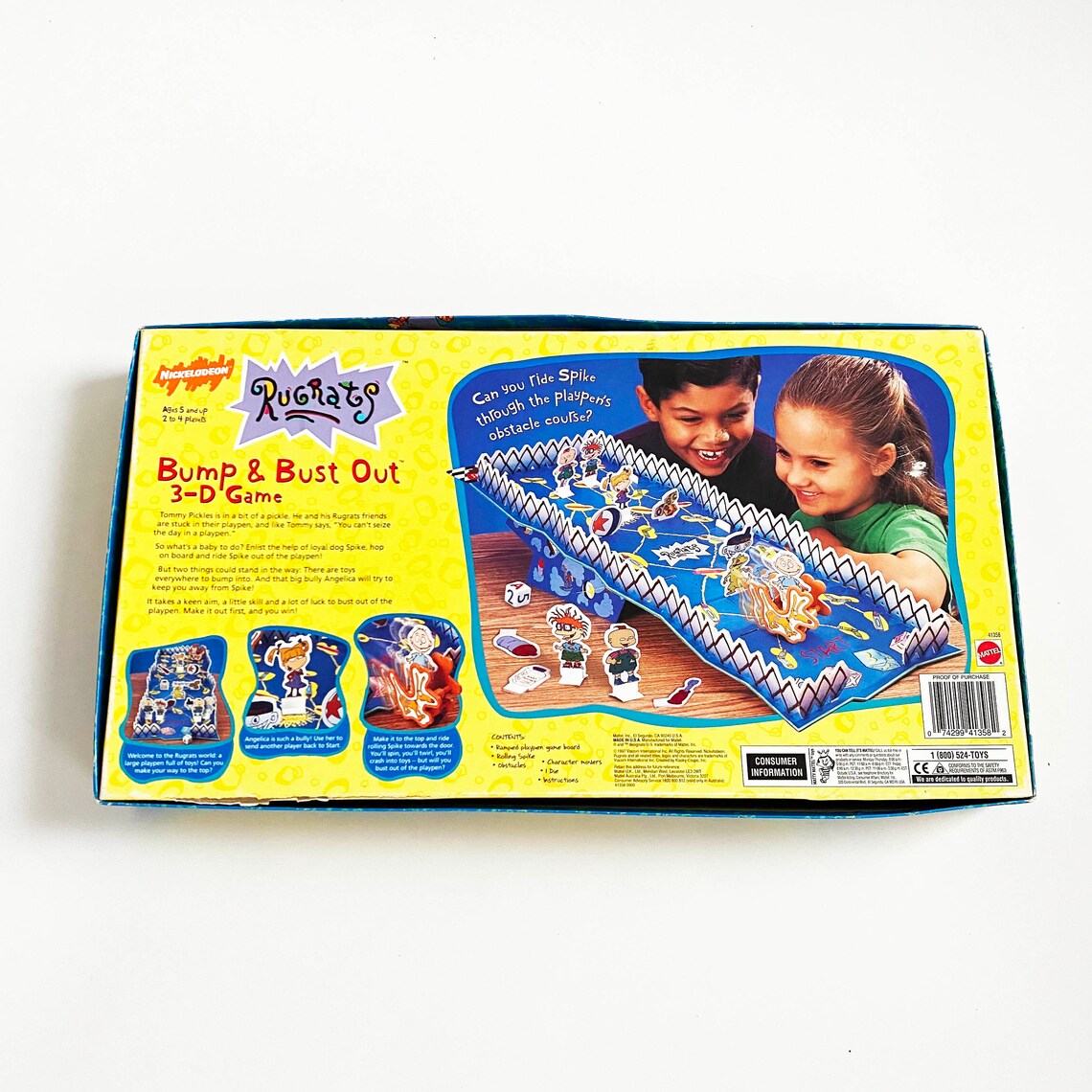 Vintage 1997 Nickelodeon Rugrats Bump & Bust Out 3-D Board Game 90s ...