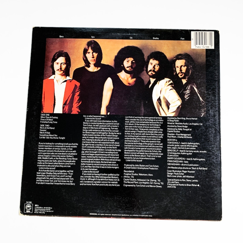 Vintage Boston Debut Album Self Titled Vinyl Record LP 1976 Album 70s ...
