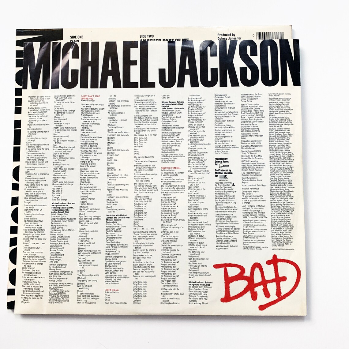 Vintage Michael Jackson Bad Album LP Record Vinyl 12 - Etsy