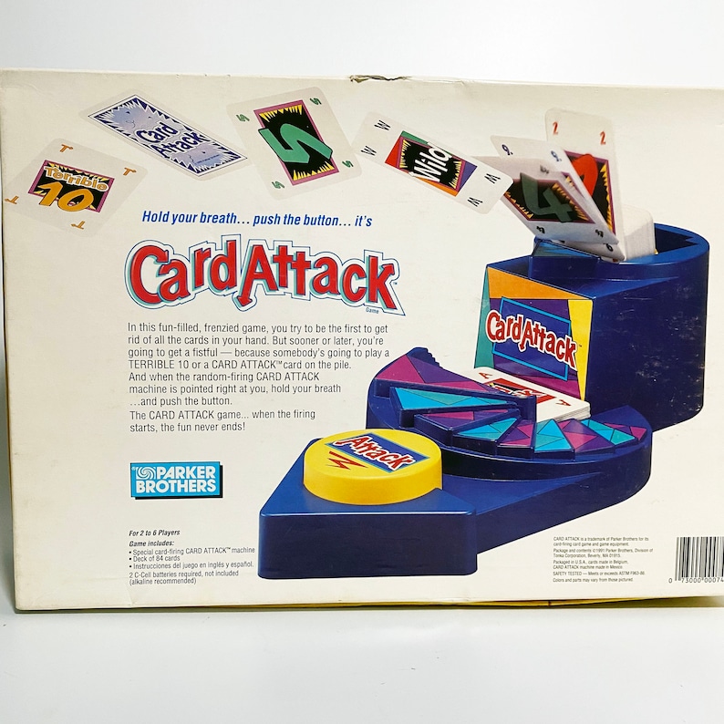 Vintage 1991 Card Attack Board Game Parker Brothers Rare 100% | Etsy