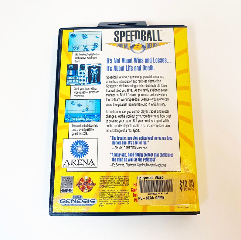 Vintage Sega Genesis Speedball 2 Brutal Deluxe 1991 Tested - Etsy