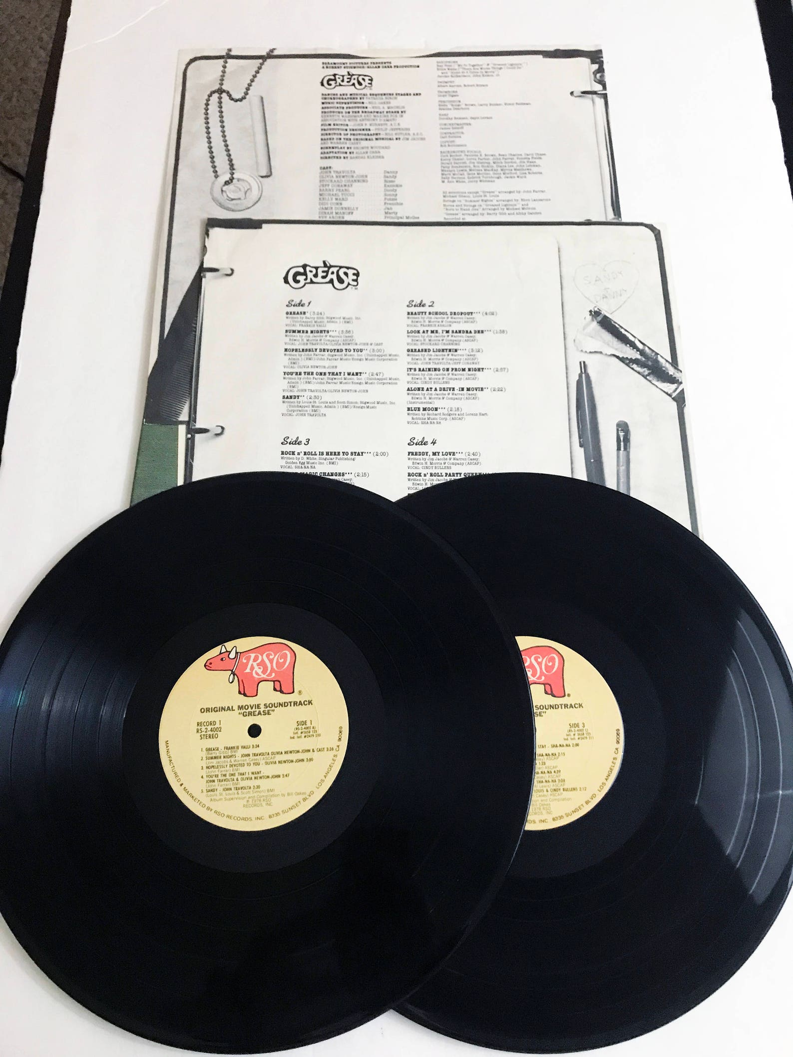 Vintage Grease Soundtrack Motion Picture LP Record Vinyl John Travolta ...