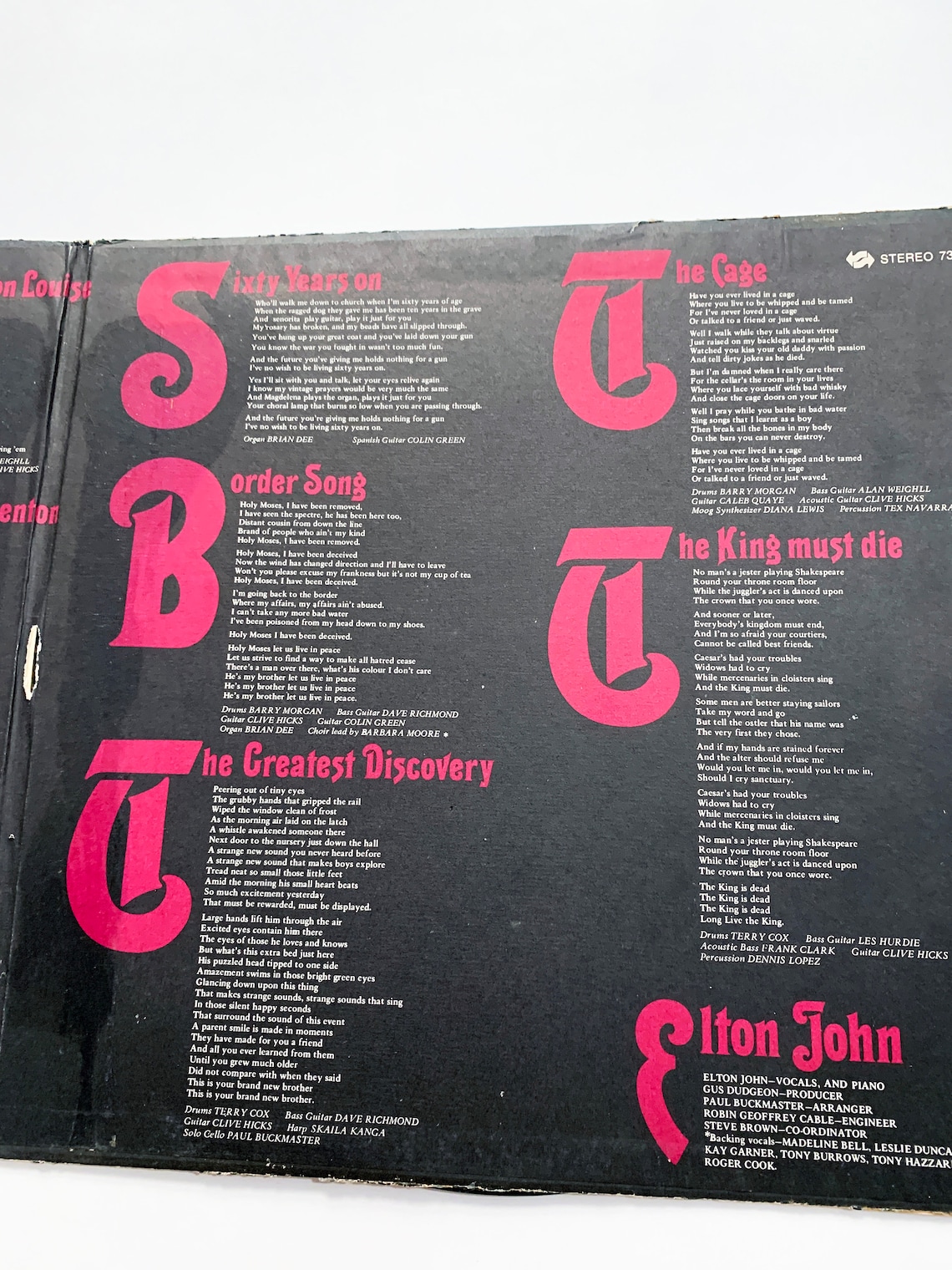 Vintage Elton John Self Titled LP Record Vinyl Album 12" 1970 70s ...