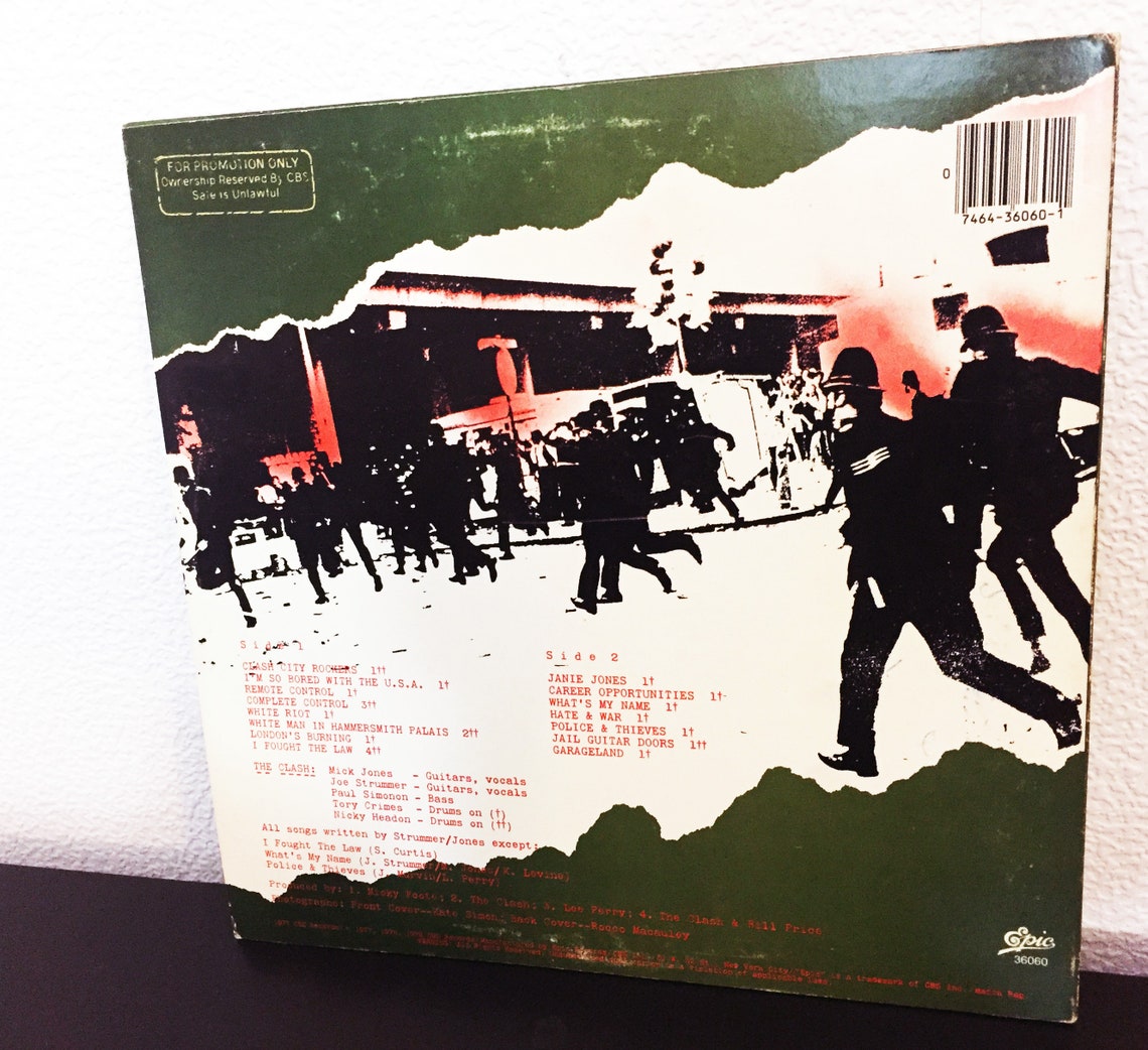 Vintage the Clash Self Titled First Album Vinyl Record LP 1977 Album 12 ...
