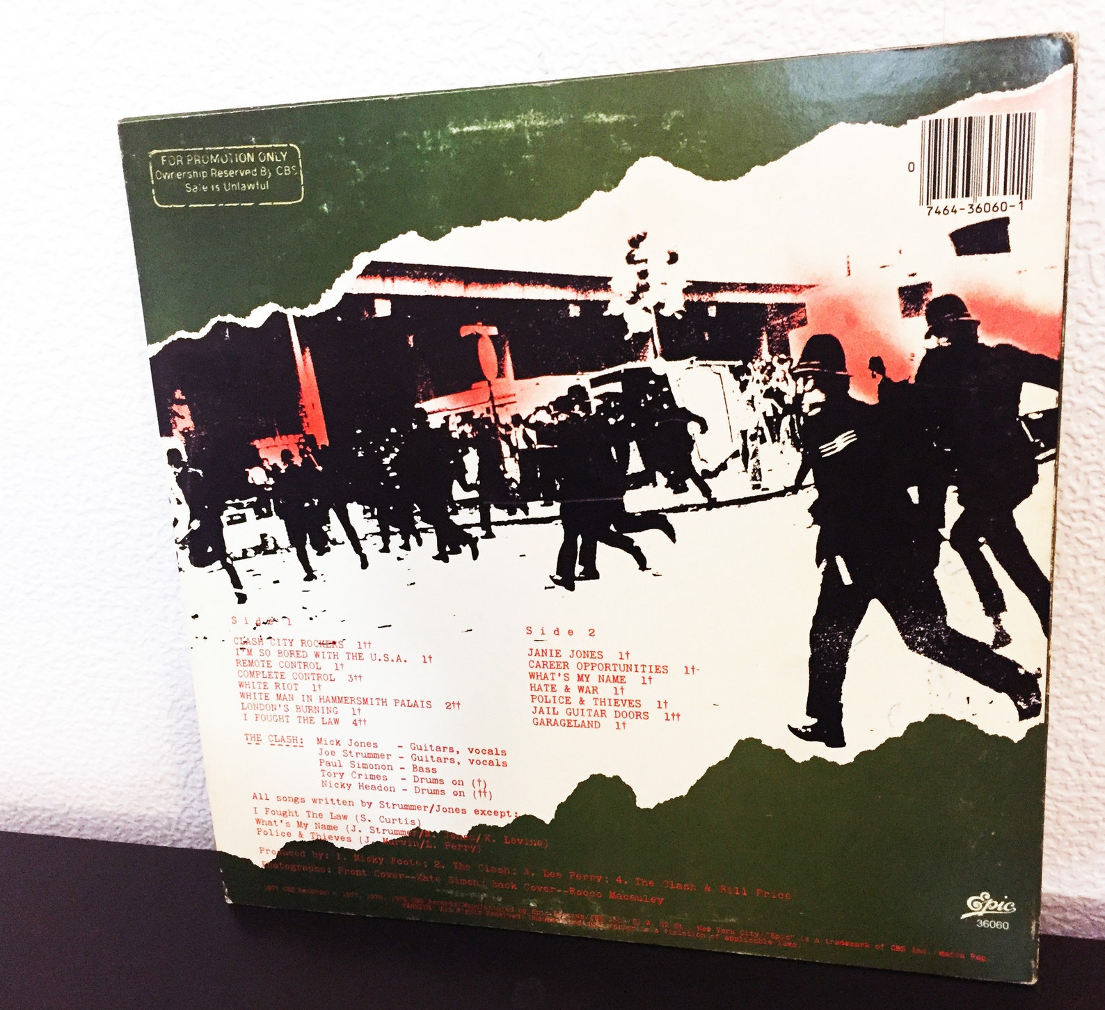 Vintage the Clash Self Titled First Album Vinyl Record LP 1977 Album 12 ...