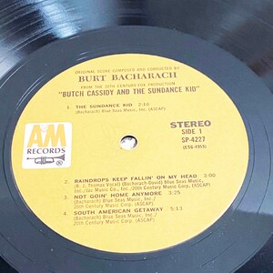Vintage Burt Bacharach Butch Cassidy and the Sundance Kid Soundtrack ...