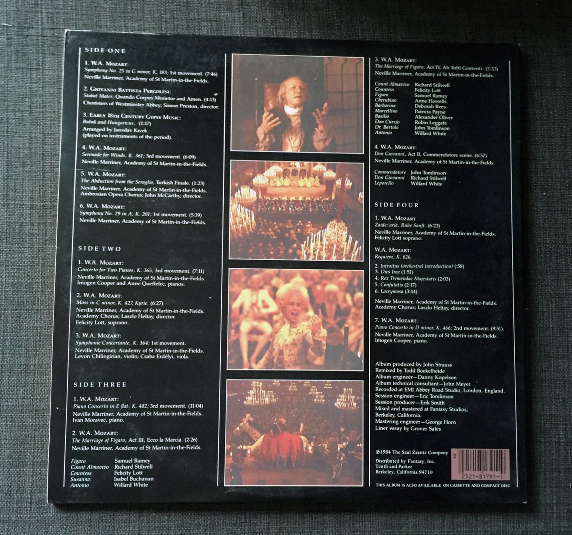 Amadeus Original Soundtrack Recording on Fantasy Movie - Etsy