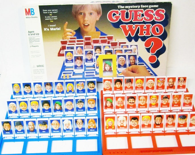 Vintage Guess Who Board Game Milton Bradley Complete 1987 80s Games 90s ...