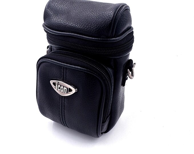 Vintage 7" Black Icon Soft Camera Carrying Case Shoulder Neck Strap ...