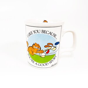 Vintage Garfield Cat Odie Dog Mug 1978 I Like You Because You’re A Good ...