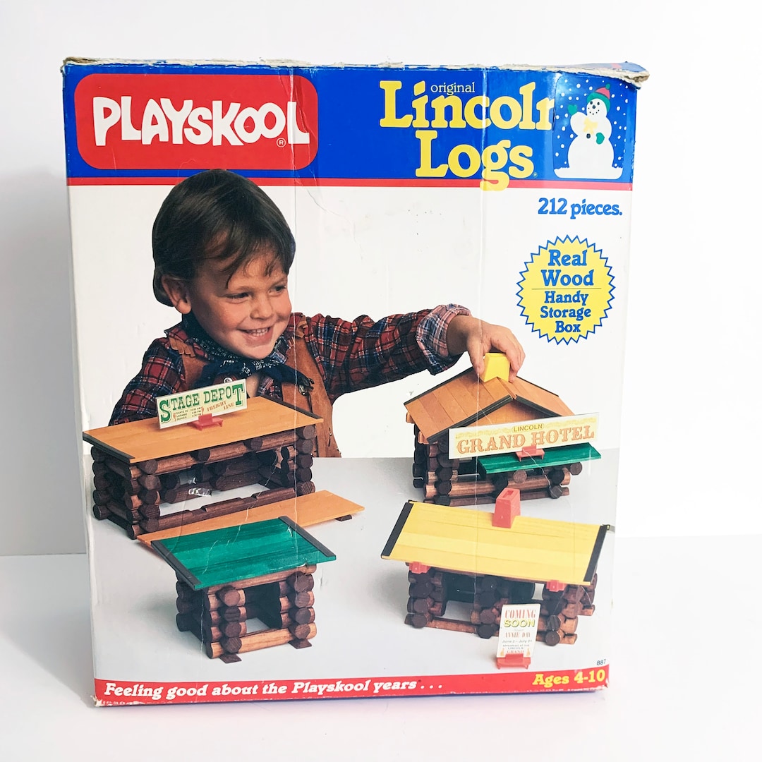 Vintage Playskool Lincoln Logs 1986 Kid Child Building Blocks 80s Toys ...