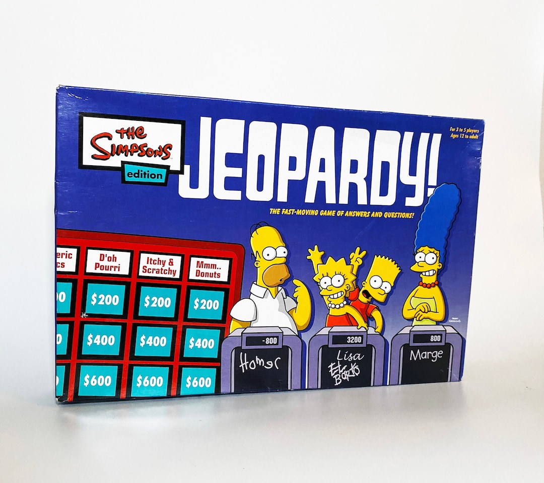 The Simpsons Jeopardy Board Game Homer Bart 100% Complete in Box ...