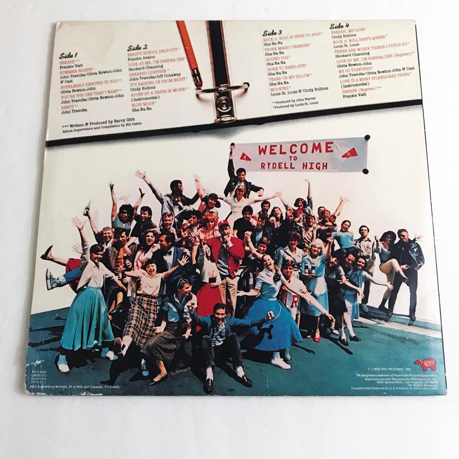 Vintage Grease Soundtrack Motion Picture LP Record Vinyl John Travolta ...
