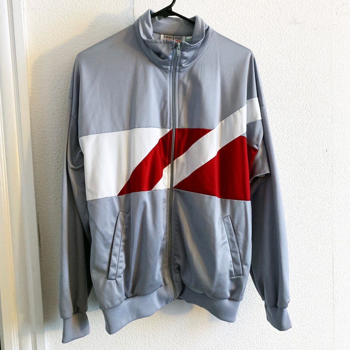 Vintage Main Event Silver and Red Track Athletic Jacket Size - Etsy